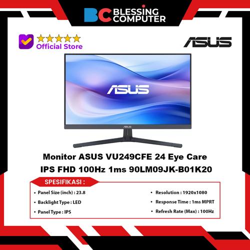 Promo Monitor ASUS VU249CFE 24 Eye Care IPS FHD 100Hz 1ms 90LM09JK-B01K20 Cicil 0% 3x - Kota ...