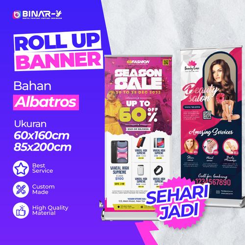 Jual Roll Up Banner Albatros + Laminating - 85 x 200 cm - Jakarta Selatan - Binary Digital ...