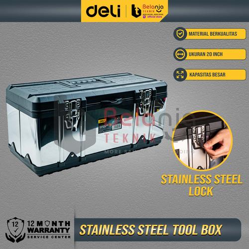 Jual Deli Tool Box 20 Inch Kotak Perkakas Toolkit Baja Toolbox Tool kit ...