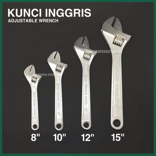 Jual Kunci Inggris 8 / 10 / 12 / 15 Inch - Adjustable Wrench - 15 Inch ...