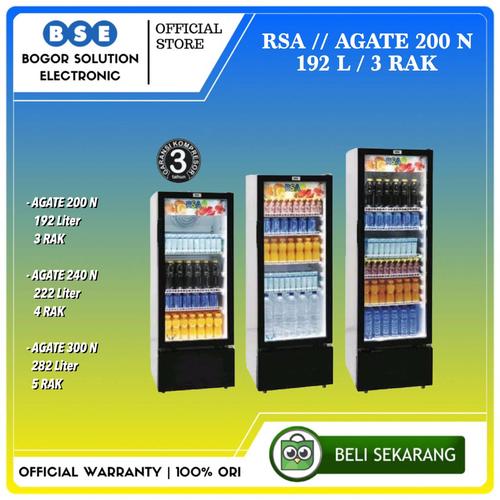 Promo KULKAS SHOWCASE RSA 192 LITER RSA AGATE200N RSA AGATE 200 N ...
