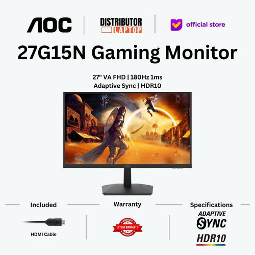 Promo AOC 27G15N Gaming Monitor 27" VA FHD 180Hz 1ms Adaptive Sync ...