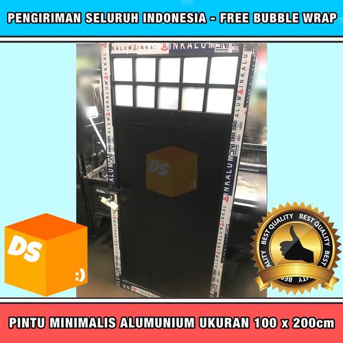Jual PINTU HITAM MINIMALIS ALUMUNIUM 100 x 200cm & KUSEN (ALUMUNIUM ...