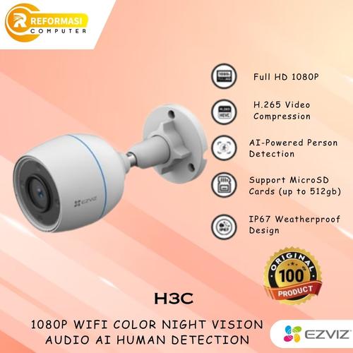 Promo EZVIZ H3C COLOR 1080P WIFI COLOR NIGHT VISION AUDIO AI HUMAN ...