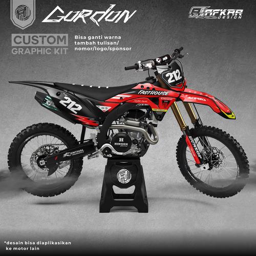 Jual STICKER DECAL KLX GORDON MERAH HITAM DESIGN CUSTOM (BISA REQUEST ...