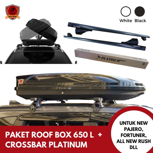 Jual Paket Roof box bagasi atas mobil ukuran 650 L + Crossbar Platinum ...