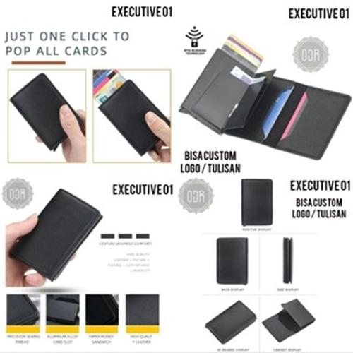 Promo Card Holder Dompet Kartu EXECUTIVE 01 02 03 custom logo tulisan ...