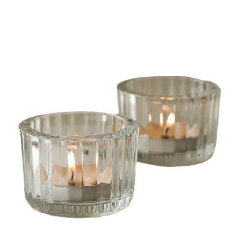 Jual A663 - Tempat Lilin Kecil Bulat Kaca Bening - Tealight Candle ...