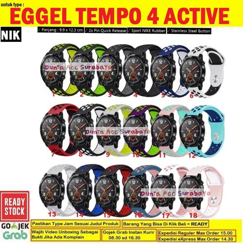 Jual Strap Jam Tangan Eggel Tempo 4 Active 22mm Tali Jam Karet Rubber ...