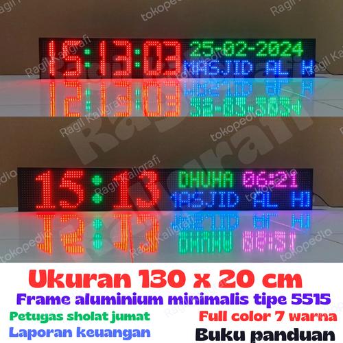 Jual JAM DIGITAL JADWAL SHOLAT MASJID - JAM SHOLAT RUNING TEXT UK 140 X ...