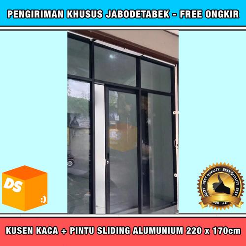 Jual KUSEN KACA + PINTU SLIDING ALUMUNIUM Tinggi 220 x Lebar 170cm ...