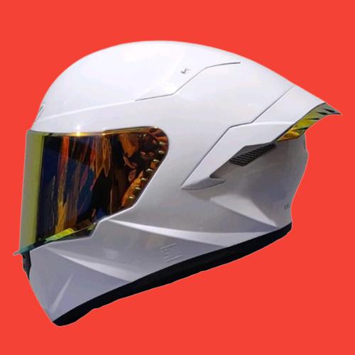 Jual HELM FULL FACE KBR TTC/ TT COURSE WARNA PUTIH VISOR WARNA+SPOILER ...