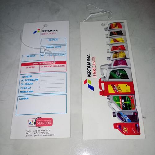Jual Kartu ganti oli pertamina Lubricants murah oil olie kertas gantung 1bh - Kab. Langkat ...