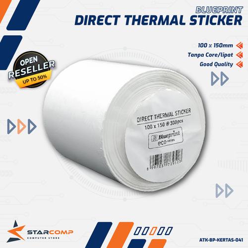 Jual Direct Thermal Sticker Label Resi ECO BLUEPRINT 100x150 mm isi ...