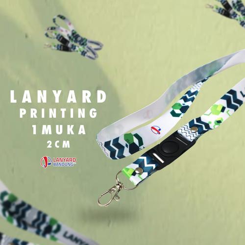 Jual lanyard custom print 2cm cetak print sublim 1muka / tali idcard 2 ...