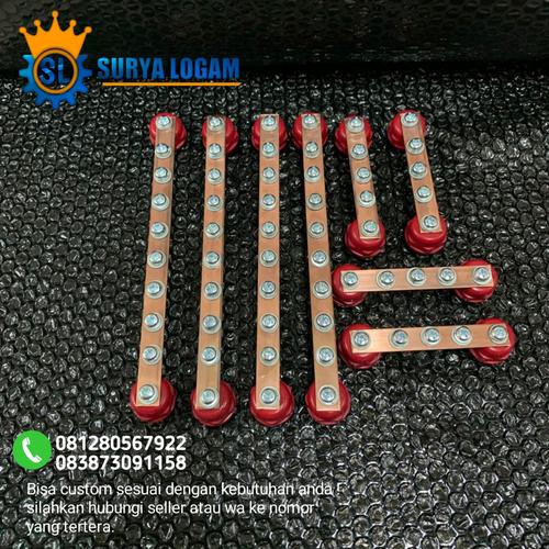 Jual busbar tembaga 3mm x 15mm x 200mm 8baut m6 Busbar custom - Jakarta ...
