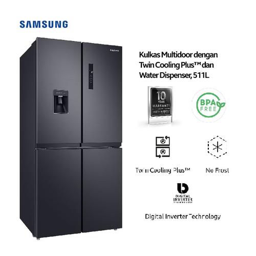 Promo SAMSUNG Kulkas Multi Door Twin Cooling + Dispenser 511L RF48A4010B4 Cicil 0% 3x - Kota ...