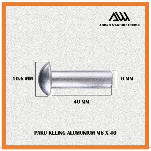 Jual Paku Keling Alumunium M6 x 40 mm / Paku Keling 6mm Panjang 40 mm ...