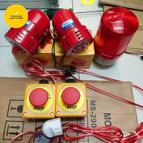 Jual sirine alarm fire alarm bahaya doubel ms190 2 tombol emergency ...
