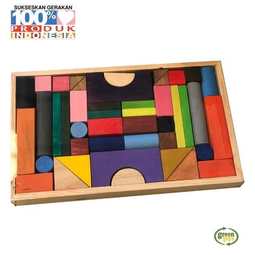 Jual Mainan Balok Kayu | Edukasi Anak TK PAUD - Balok Bangun 42S Retro ...