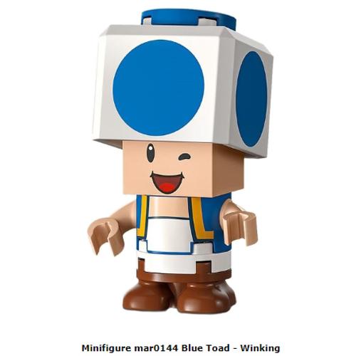 Jual Lego Minifigure Ori Super Mario mar0144 Blue Toad - Winking ...