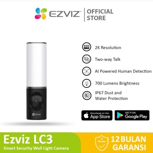 Jual EZVIZ LC3 4MP IP CAM SMART SECURITY WALL - LIGHT CAMERA - Jakarta ...