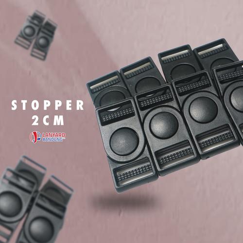 Jual stoper stopper tali id card lanyard cantelan uk. 2cm 120pcs hitam ...