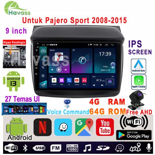 Jual 【Ada Kipas Pendingin】9 Inch 4G+64G Android 13 Head Unit Untuk Pajero Sport 2008-2015 ...