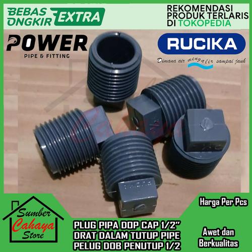 Jual PLUG PIPA DOP CAP 1/2 INCH RUCIKA AW PVC TUTUP DOB DRAT LUAR ...