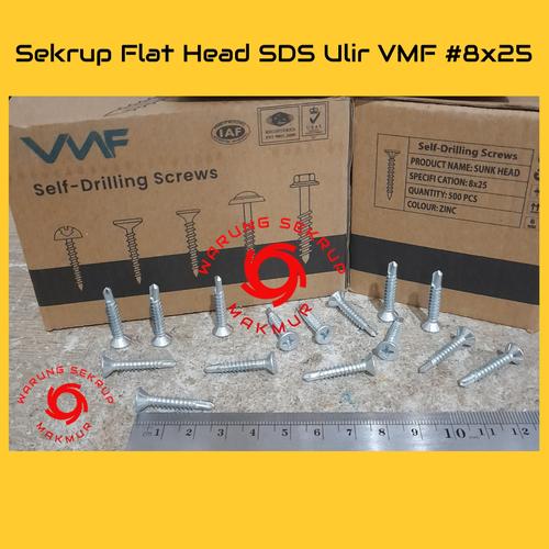 Jual Sekrup Roofing SDS FH 8x25 BDM / Skrup Flat Head 2.5cm (100 pcs ...