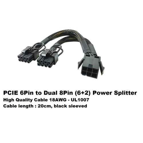 Jual Kabel Converter Power PSU VGA 6 Pin to dual 8 Pin (6+2) - Kota ...