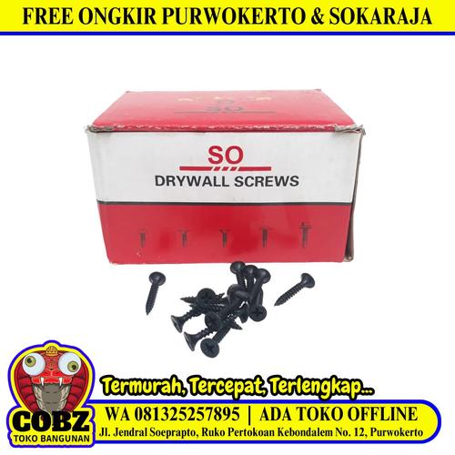 Jual #6 X 1 IN / SO Sekrup Gypsum Screw Plafon Board GRC Hitam Dus ...