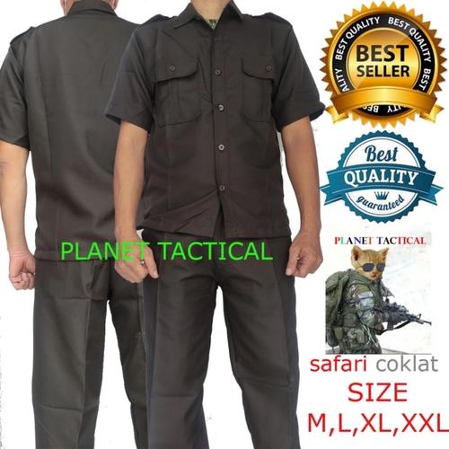 Jual baju setelan seragam safari security satpam supir - Hitam, M ...
