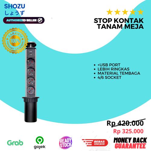 Jual Stop Kontak Tanam Meja Tarik Pop Up Electric Plug Socket USB Port ...