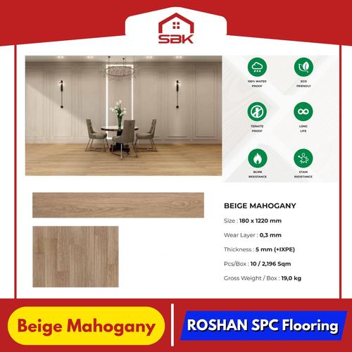Promo Lantai SPC Flooring ROSHAN 180x1220 MM - SPC 5MM ROSHAN BEIGE ...