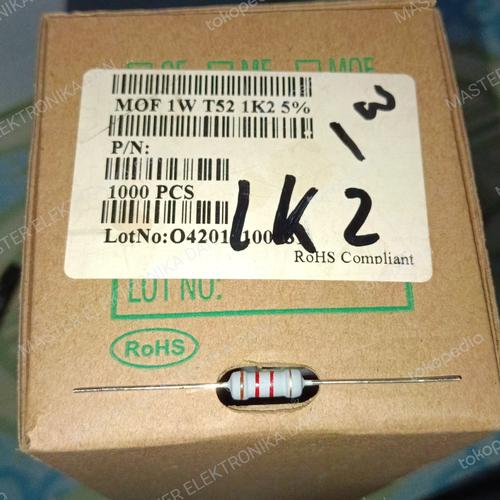 Jual 7588 resistor 1 watt 1watt 1k2 1.2k 1,2k taiwan 5persen - Jakarta ...