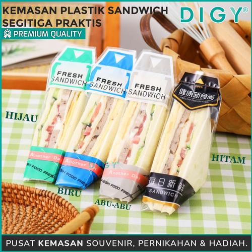 Jual [ISI 20 pcs] Kemasan plastik sandwich segitiga praktis - Biru ...