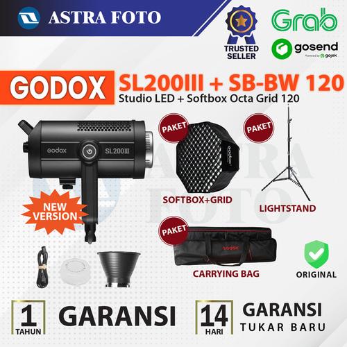 Promo Paket Godox SL200 III + Softbox SB-BW GRID 60x90cm + Lighstand sl ...