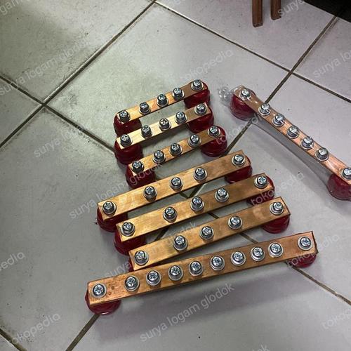 Jual busbar tembaga 3mm x 20mm x 110mm 7baut M6 Busbar custom - Jakarta ...