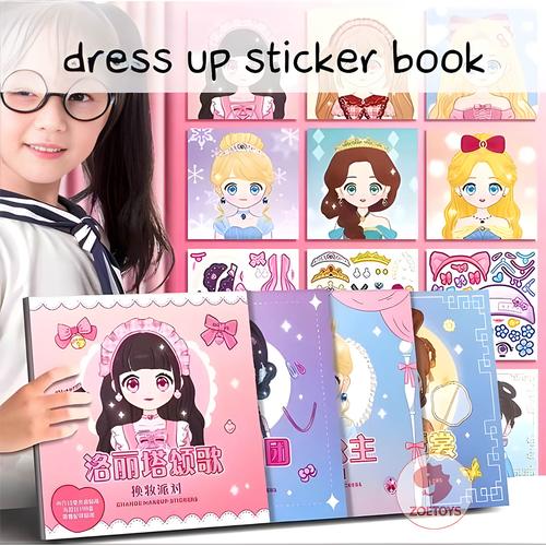 Jual Zoetoys Dress Up Sticker Book | Cute Girl Reusable Dress Up ...