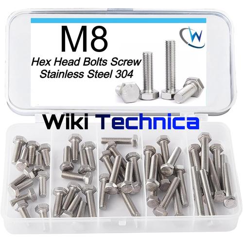 Jual JUAL BAUT HEX M8 FULL DRAT DIM 8MM PITCH 1.25MM KUNCI 13 STAINLESS ...