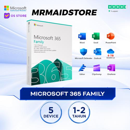 Promo Microsoft Office 365 Family - 1 User 5 Devices - 2 Tahun ...