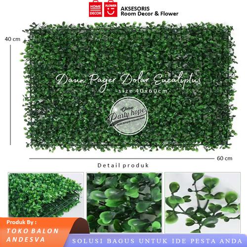 Jual Daun Pagar Dinding Rambat Set Rumput Dolar Eucaliptus 1 set 40 x ...