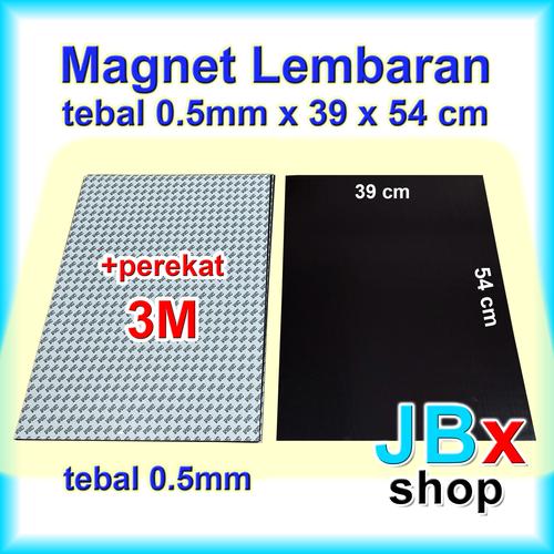Jual Magnet sheet lembaran + double tape 3M tebal 0.5 mm x 39 x 54 cm ...