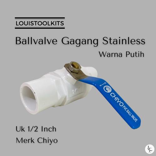 Jual Ball Valve PVC Gagang Besi 1/2 Inch PUTIH Merk Chiyo [Per Lusin ] - Kota Semarang ...