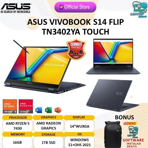 Promo Asus vivobook S14 flip TN3402YA touch ryzen 5 7430u 16gb 1tb ...