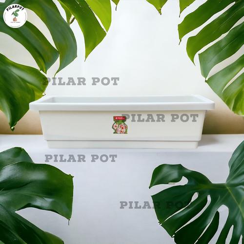 Jual pot bunga tanaman panjang rectanguler S warna putih 55.5cm ...
