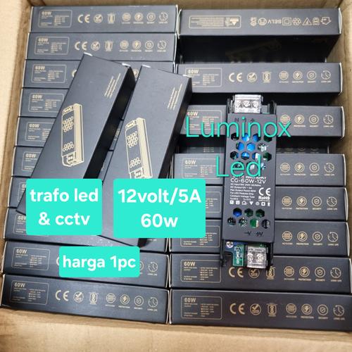 Jual driver psu led cctv 12volt 5a 60w 60watt / trafo slim 5A 60 watt 12v - Jakarta Barat ...