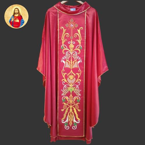 Jual Kasula Romo Imam Katolik/Kasula Bordir/Kasula Warna Merah - Kab ...