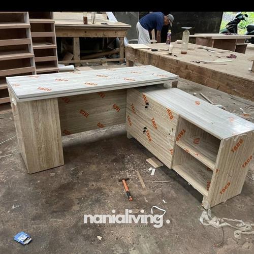 Jual meja kerja minimalis hpl taco meja kantor letter L hpl - Kab ...